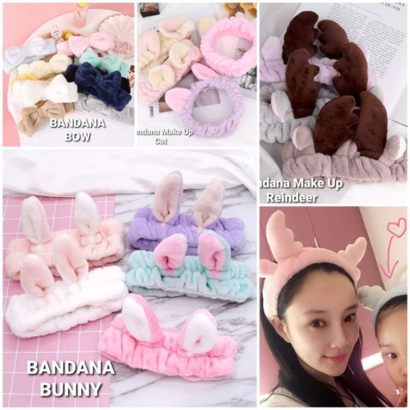 Promo BANDANA MANDI MAKE UP FLUFFY HALUS KOREA IMPOR / AKSESS WANITA ...
