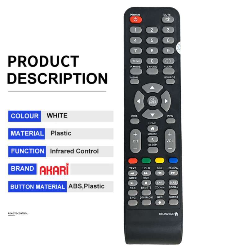 Jual REMOTE AKARI SMART TV ANDROID SMART CONNECT AKARI RC9918AS AT ...