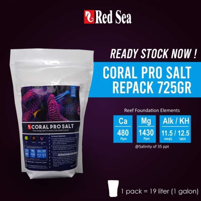 Promo Red Sea Coral PRO salt 725 gram Garam Laut Diskon 23% di Seller ...
