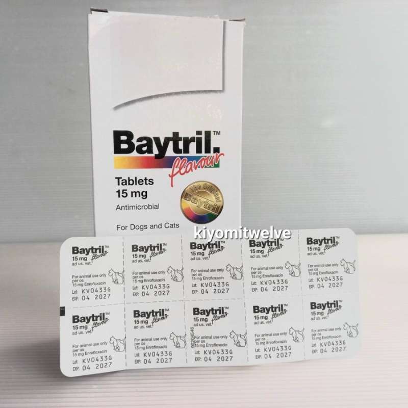 Jual Baytril Antibiotik Kucing Anjing Tablet Antibiotik Baytril Flavour ...