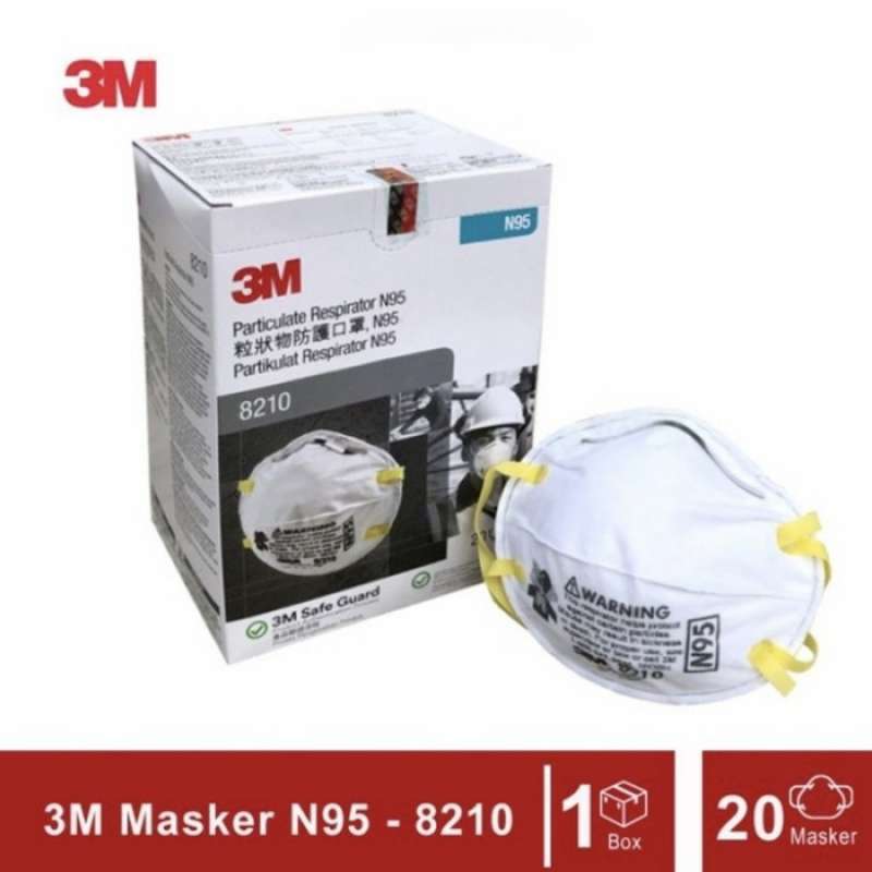 Promo 3m Masker N95 8210 Particulate Respirator - 1 Box [20 Masker ...