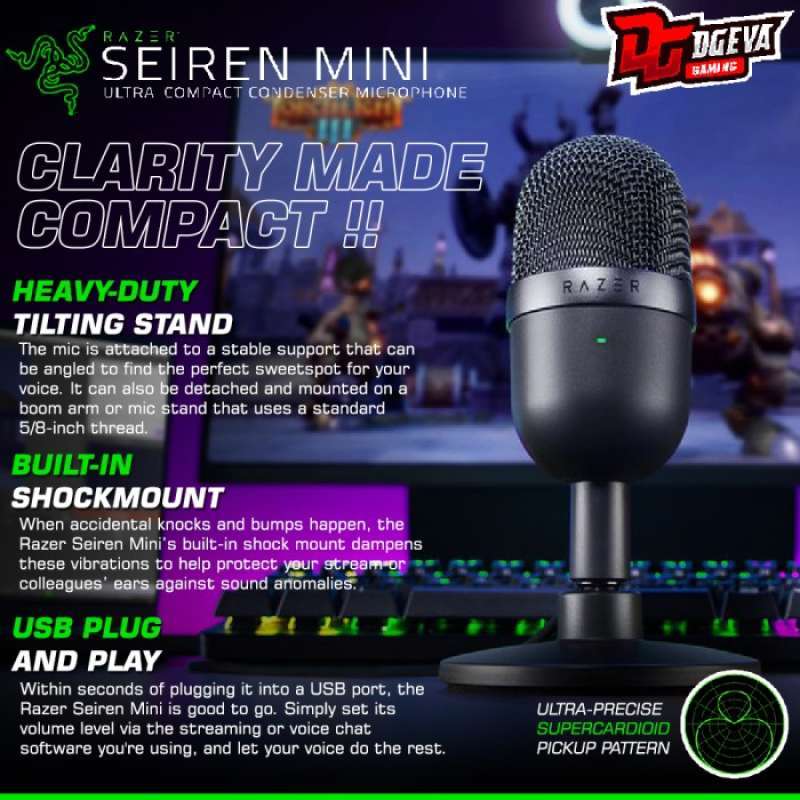 Promo Razer Seiren Mini Professional Gaming Streamer Condenser Diskon ...
