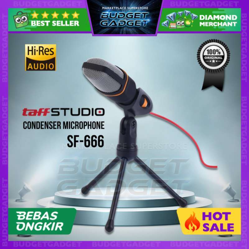 Promo Condenser Singing Karaoke Mic 3.5mm PC Laptop SMULE SF666 Diskon ...