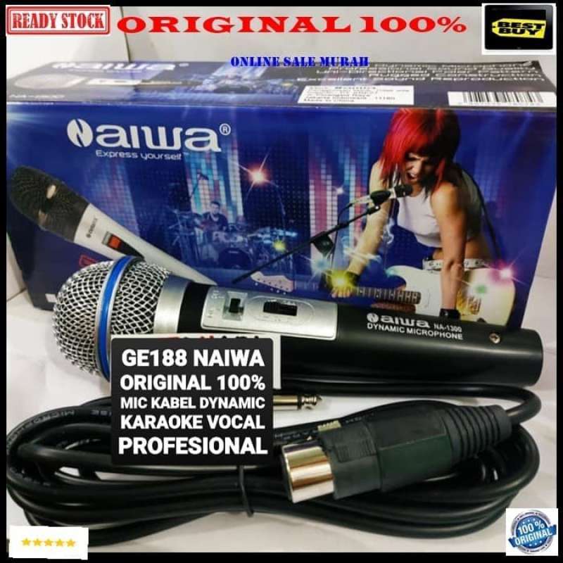 Promo GE188 naiwa 100% aiwa Mic kabel cable mik karaoke Diskon 23% di Seller Guaza Store ...
