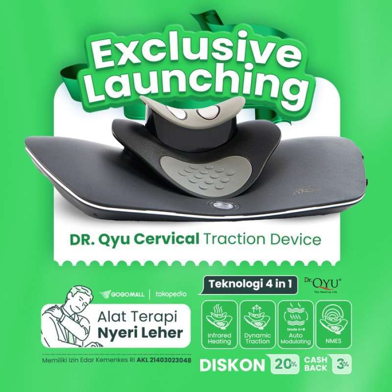 Promo Alat Terapi Memperkuat Otot Leher - Dr Qyu Cervical Traction ...
