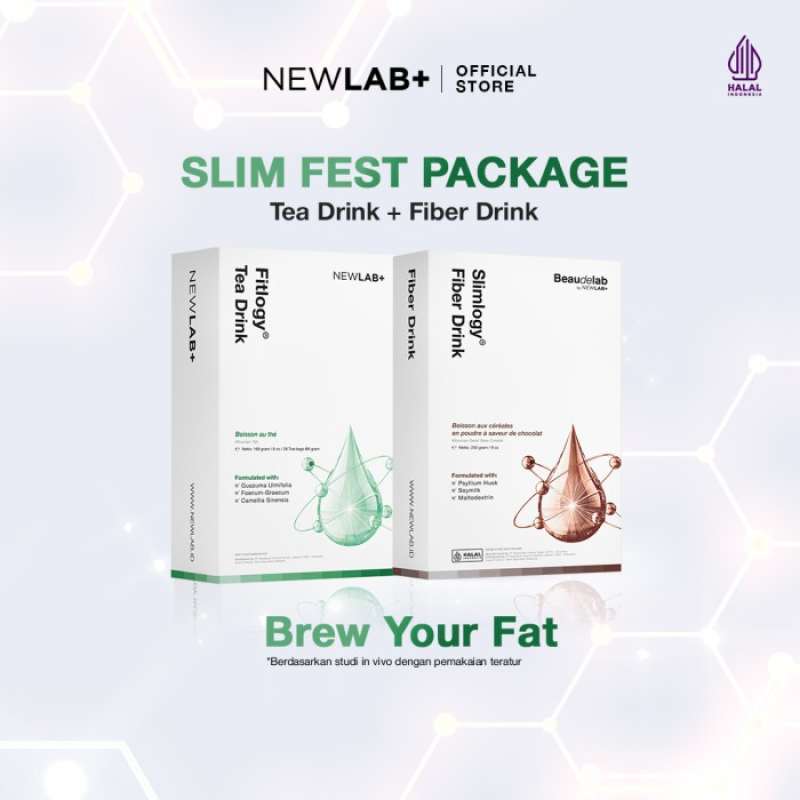 Promo Newlab Paket Slim Tea & Fiber | Minuman Teh Diet Detox & Coklat ...