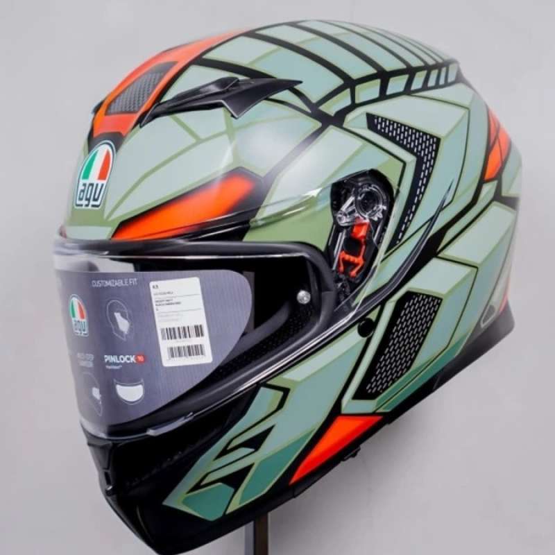 Jual Agv K3 Decept Matt Black Green | Helm Full Face Agv K3 Original Di ...