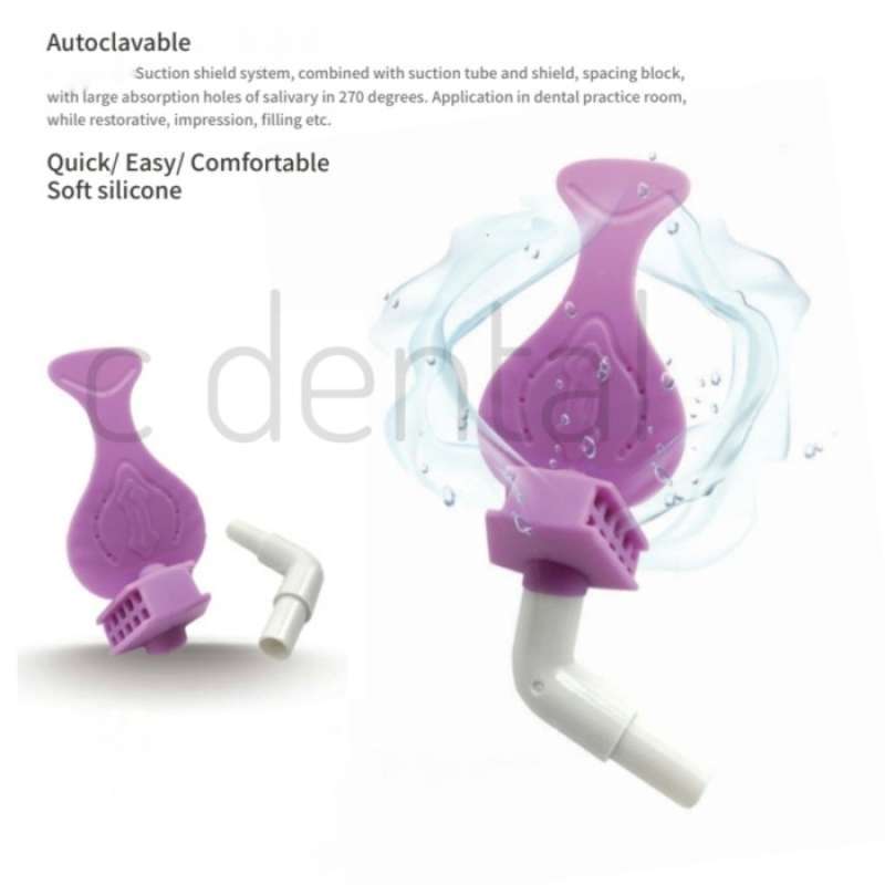 Promo Dental Hve Bite Block Tongue Suction Shield Adapter Tube Easy ...