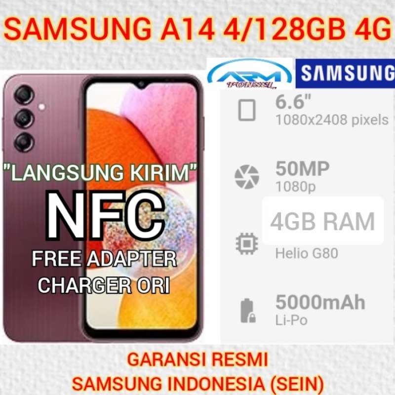 Promo Samsung Galaxy A14 4/128 Ram 4gb Rom 128gb 4g Garansi Resmi ...