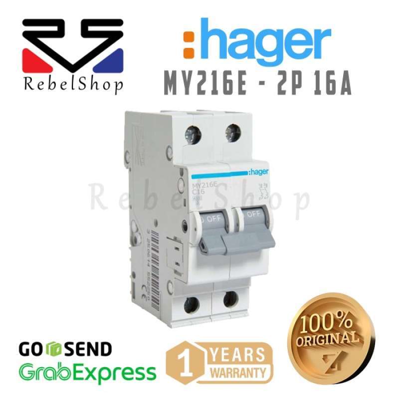 Promo Hager MCB 2P 16A MY216E 4.5kA 2 Phase 16 Ampere SNI - Double Pole Diskon 23% di Seller CV ...