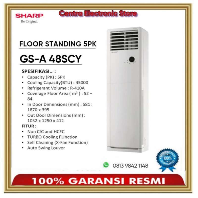 Promo AC SHARP FLOOR STANDING 5 PK GS A 48 GSY-UNIT ONLY Diskon 33% di ...