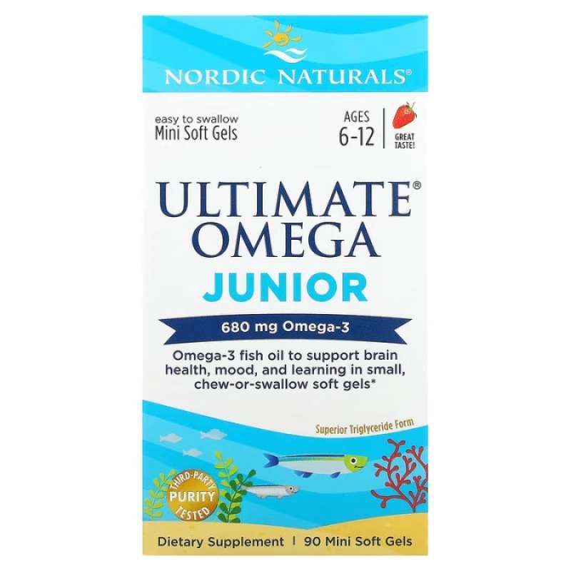 Promo Nordic Naturals Ultimate Omega Junior Ages 6-12 90 Mini Soft Gels ...