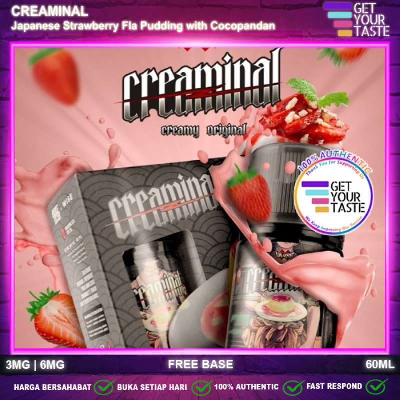 Promo Liquid Creaminal Japanese Strawberry Pudding 60ML by Badass x Unwise - 6MG 60ML Diskon 13% ...