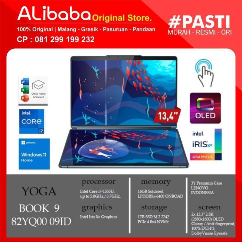 Jual Lenovo Yoga Book 9i 13IRU8 82YQ0009ID Intel i7 1355U 1TB SSD 16GB OLED di Seller Alibaba ...