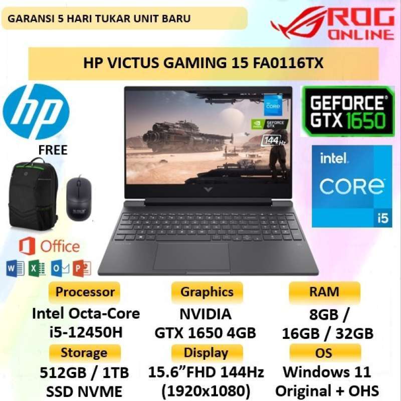 Promo Victus Gaming Laptop 15 i5 12500H GTX 1650 32GB 1TB SSD W 11 ...