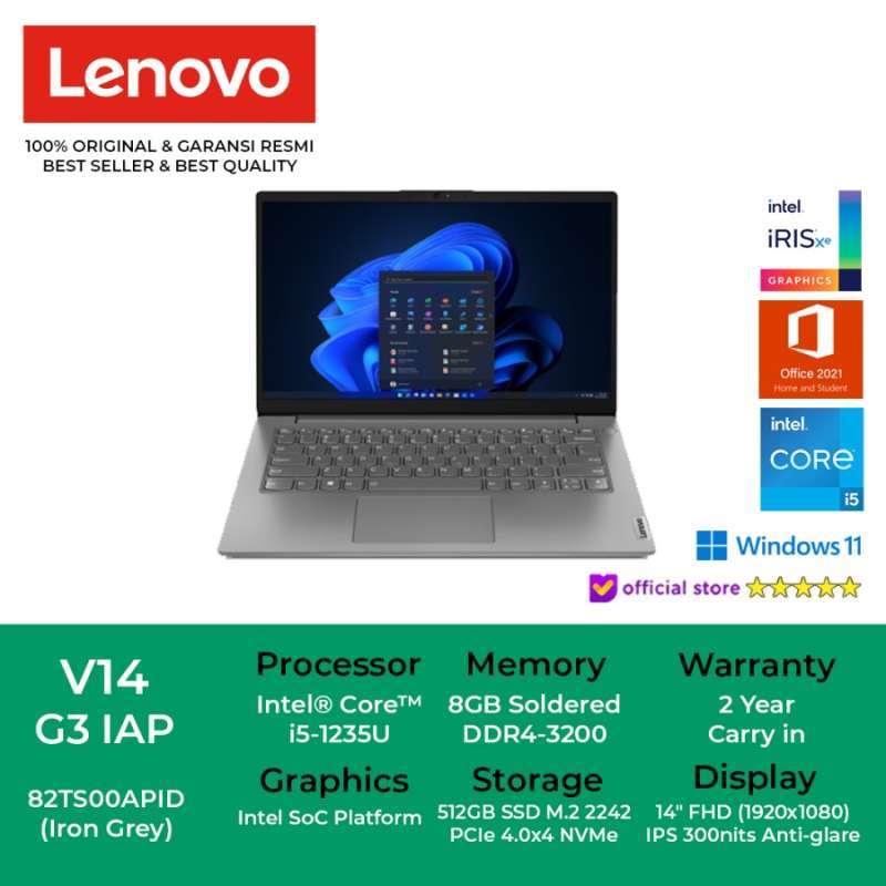 Promo Lenovo Laptop V G Iap Intel Core I U Gb Ram Gb Ssd Fhd Ips