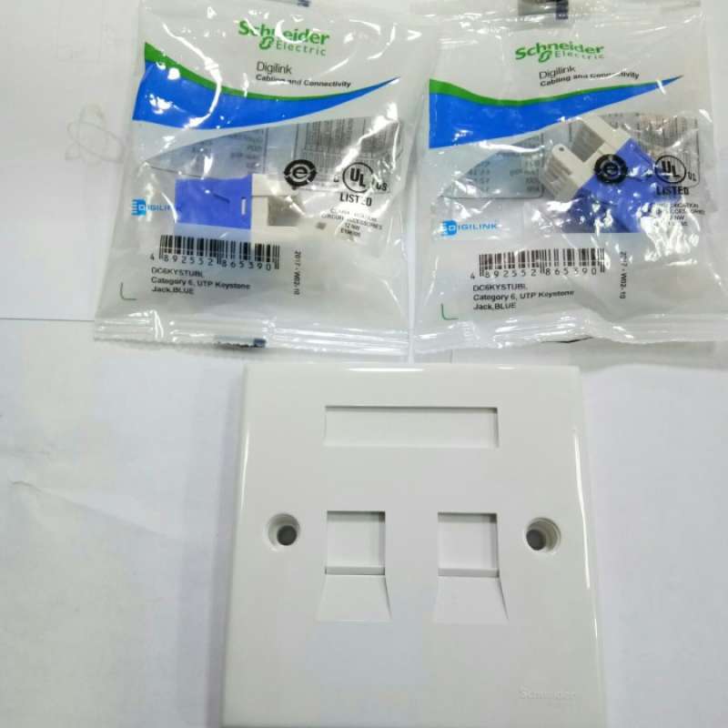 Promo Schneider Modular Cat6 + Faceplate 2hole Set Diskon 23% Di Seller ...