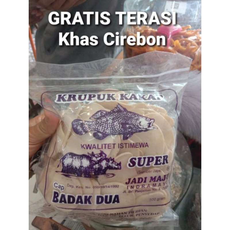 Jual Krupuk Kakap Super Cap Badak Dua 500gram Gratis Terasi Khas Cirebon Di Seller Lolla ...