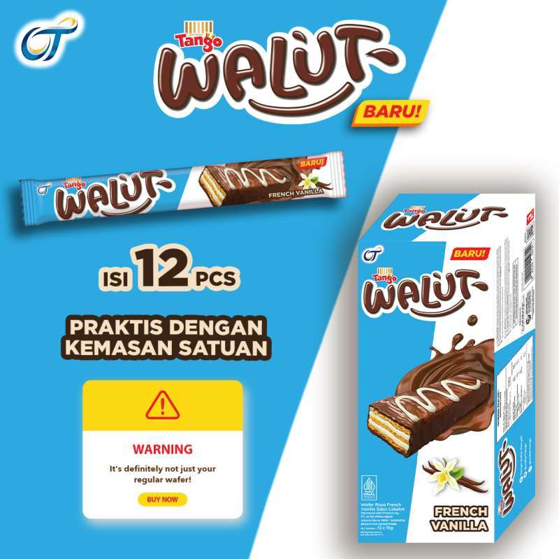 Jual Wafer Tango Walut French Vanilla 15gr - [1 Box Isi 12 Pcs] Di ...