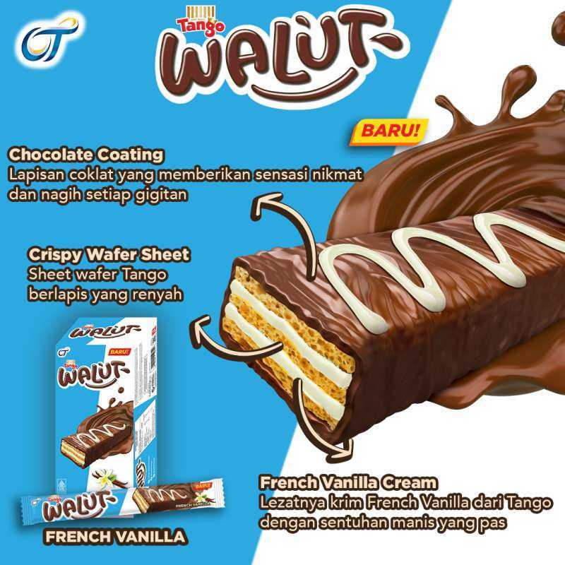 Jual Wafer Tango Walut French Vanilla 15gr - [1 Box Isi 12 Pcs] Di ...