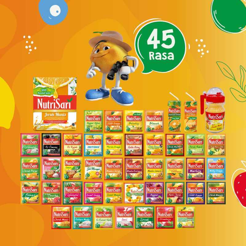Jual Paket Spesial 45 Tahun Nutrisari – 45 Rasa Nutrisari (1 Botol Kaca ...
