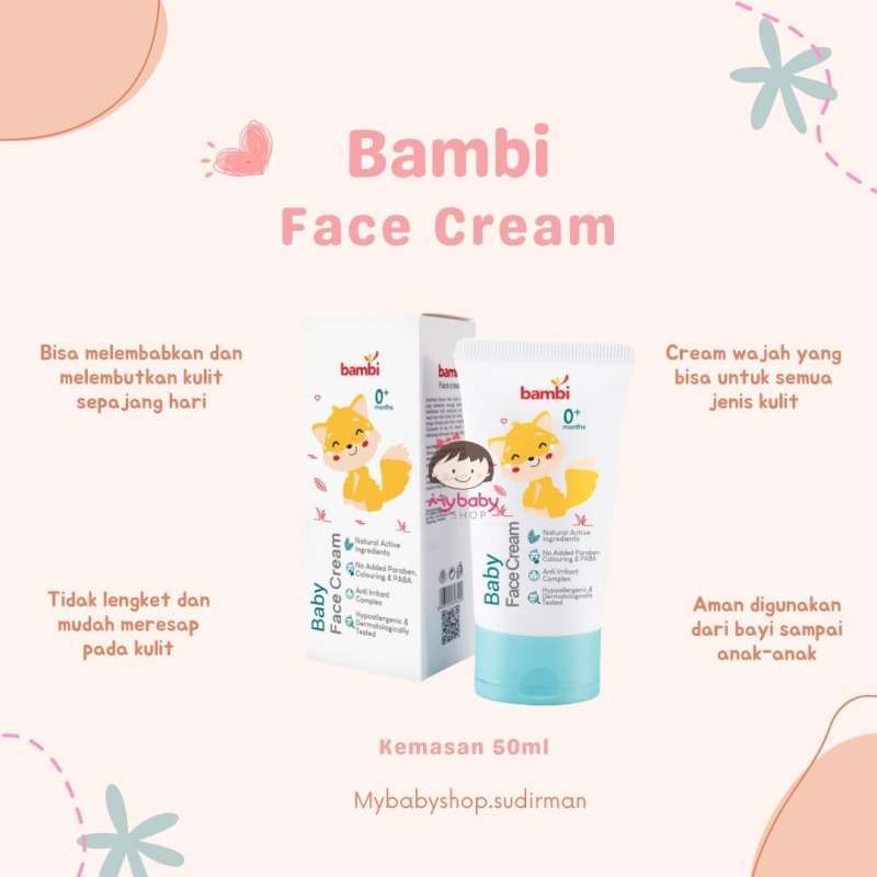 Promo Bambi Baby Face Cream 50ml | Krim Wajah Bayi Kulit Normal ...