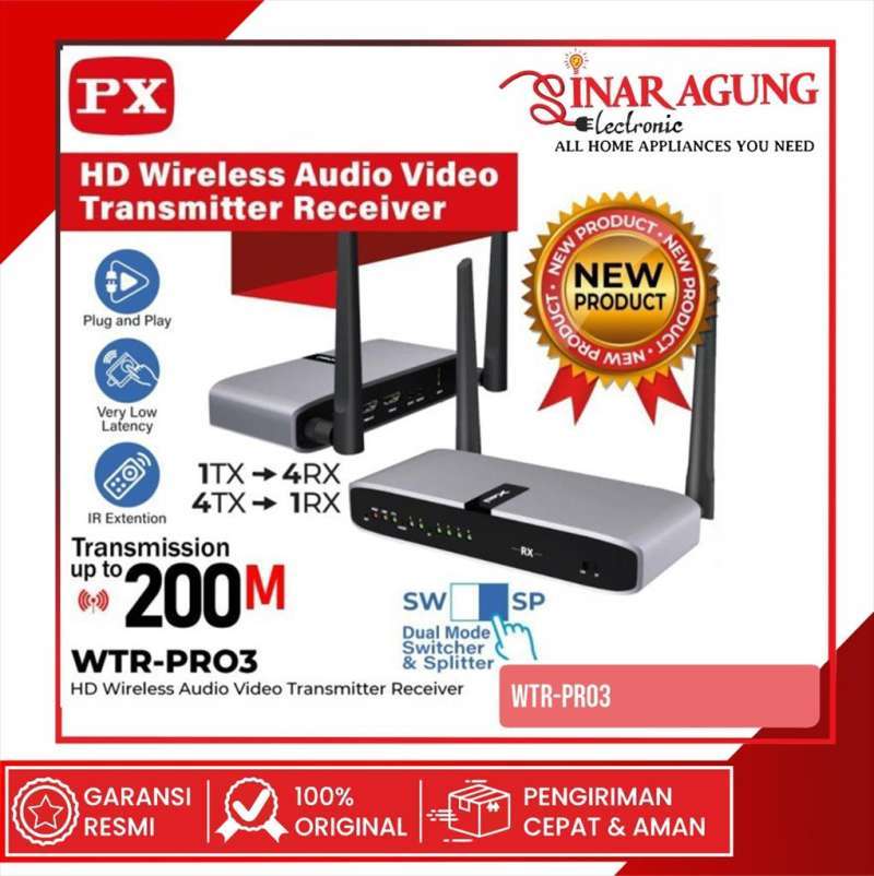 Jual PX WIRELESS TRANSMITTER VIDEO AUDIO RECEIVER HDMI EXTENDER WTR ...