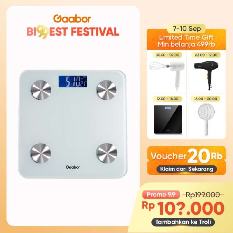 Promo Gaabor Smart Digital Fat Scale Layar Led Timbangan Dengan App ...
