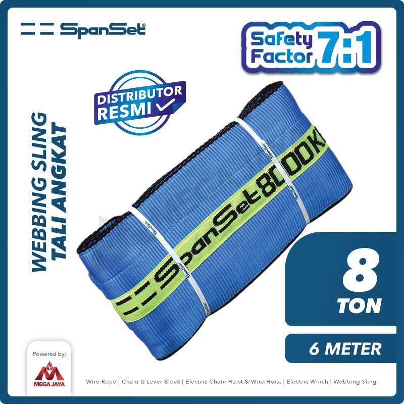 Jual SPANSET Webbing Sling Belt / Tali Angkat 8 Ton x 6 Meter di Seller ...