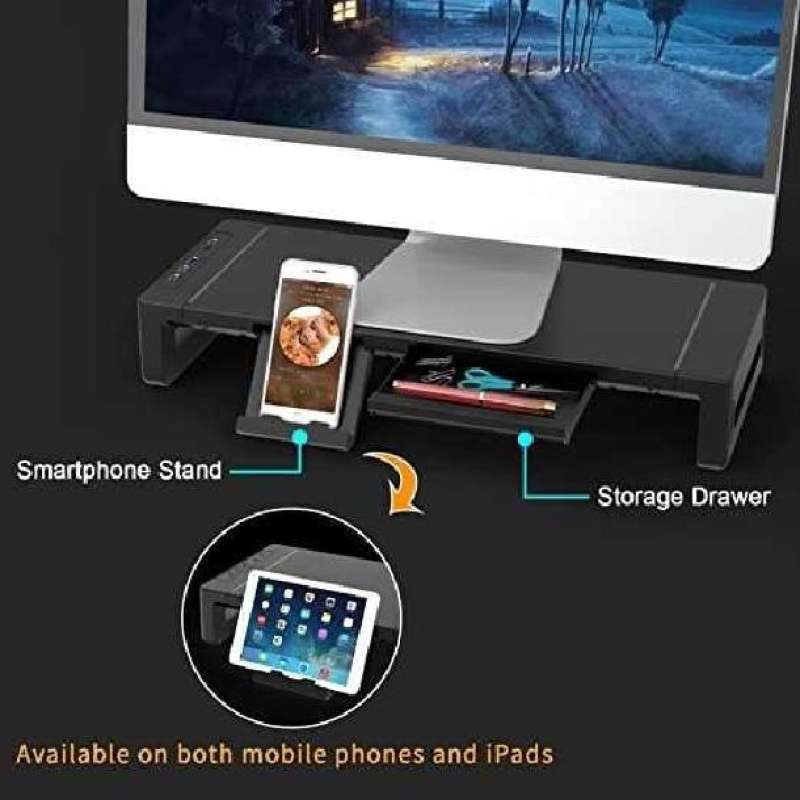 Jual Meja Laptop Desk Monitor Stand with USB 3.0 and Charging Port - di ...