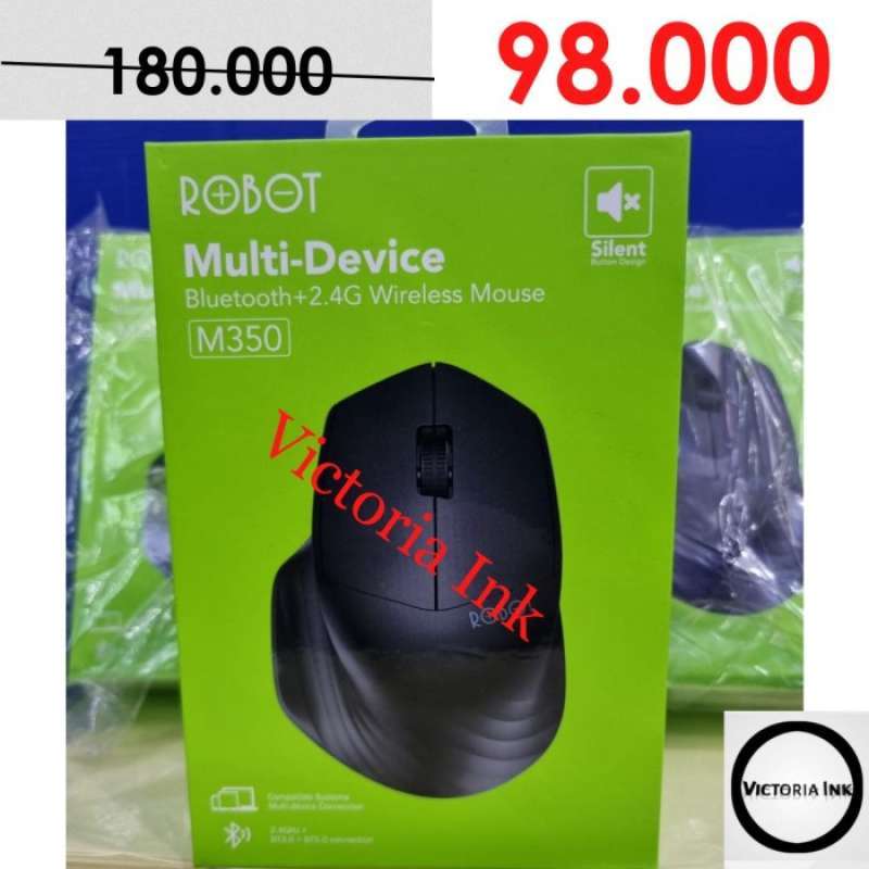 Promo Mouse Robot M350 M 350 Silent Mouse Wireless Connect Multi ...