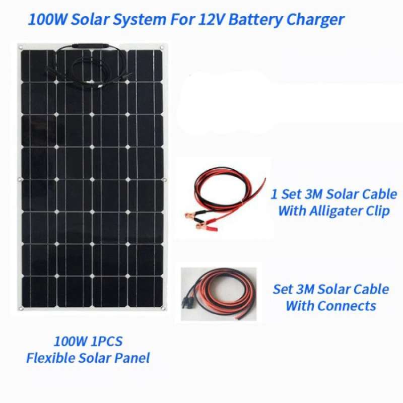 Promo FLEXIBLE SOLAR PANEL 3M CABLE 12V 100W ALLPOWER - BPS32 ...