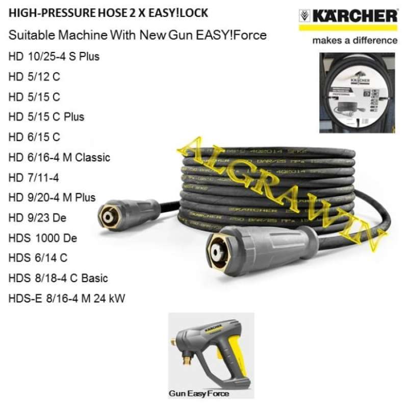 Promo Karcher Selang High Pressure Hose 2xEasyLock DN6 250bar 10m for HD HDS Diskon 23% di ...
