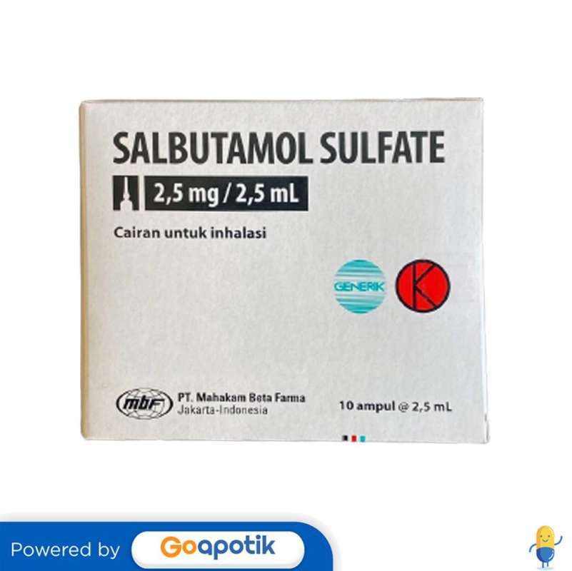 Jual SALBUTAMOL SULFATE MAHAKAM 1 MG/ML INHALASI 2.5 ML BOX 10 AMPUL di ...