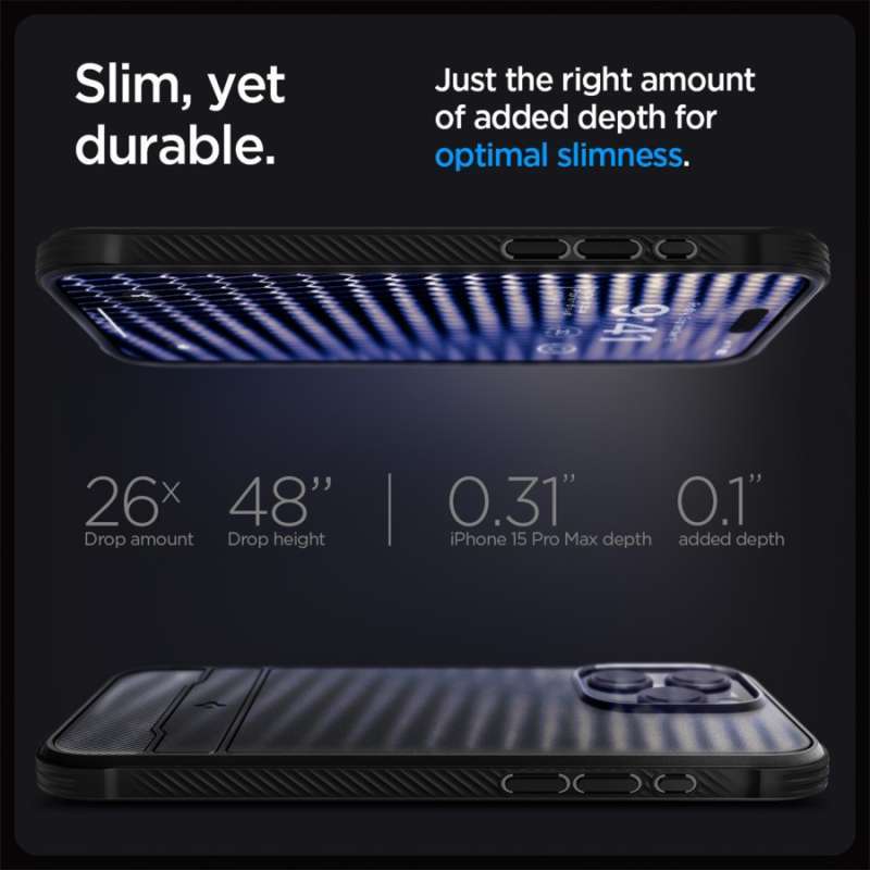 Promo Case iPhone 15 Pro Max Plus Spigen Rugged Armor MagSafe Carbon ...