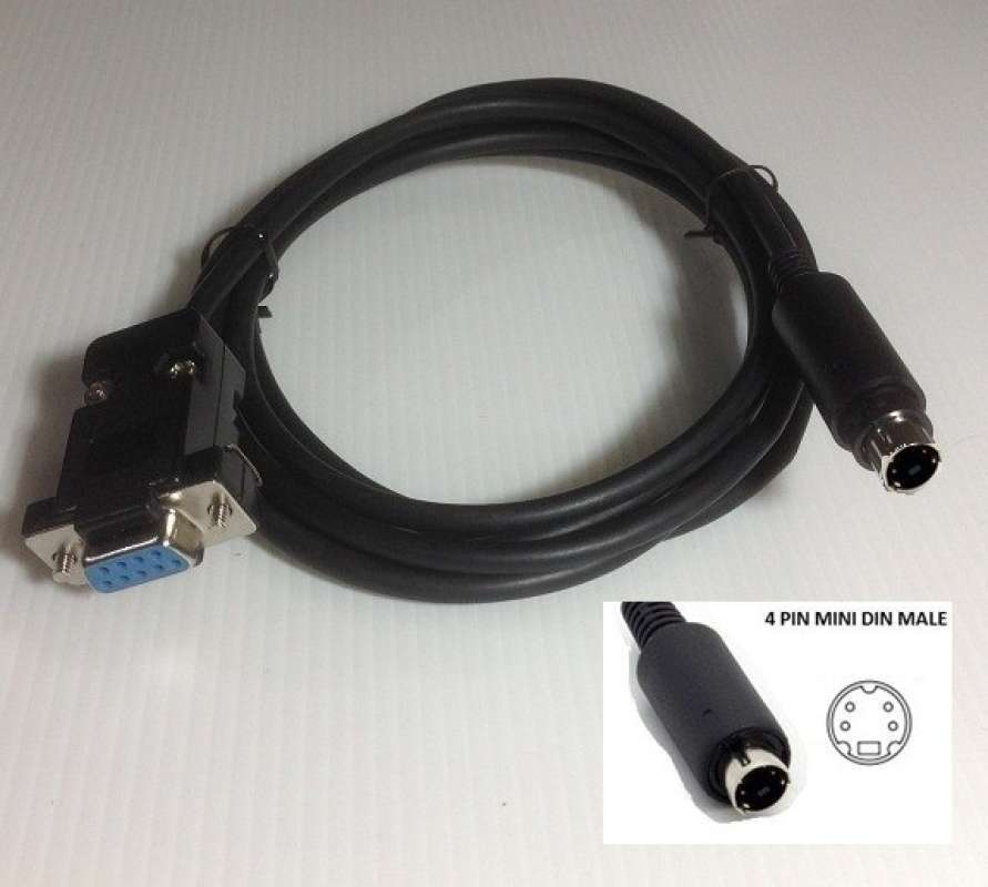Promo Kabel Serial Rs232 Db 9 Pin Female To 4 Pin Mini Din Male 5 Meter ...