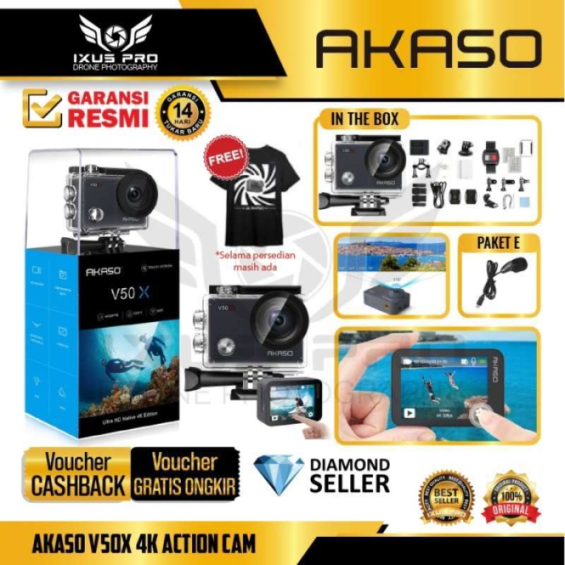 Promo Sale Akaso V50X 4K Action Cam Akaso V50 X Action Camera Resmi Terbaik Diskon 5% di Seller ...