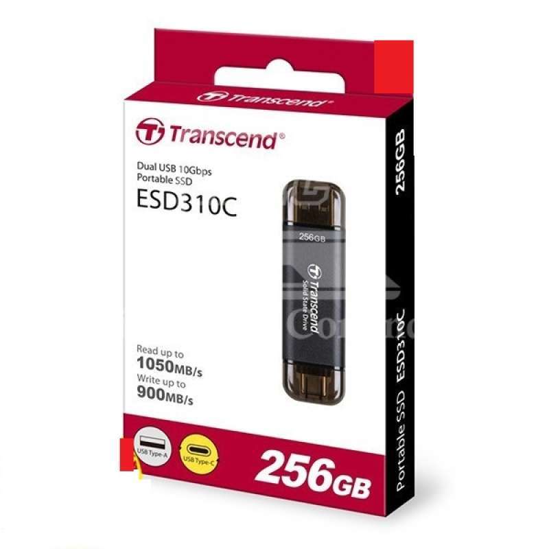 Jual SSD EKSTERNAL PORTABLE TRANSCEND 256GB ESD310C DUAL USB A TYPE C ...