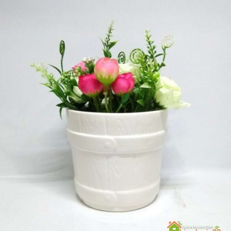 Promo Vas keramik bunga model ember mini Diskon 33% di Seller Toko ...