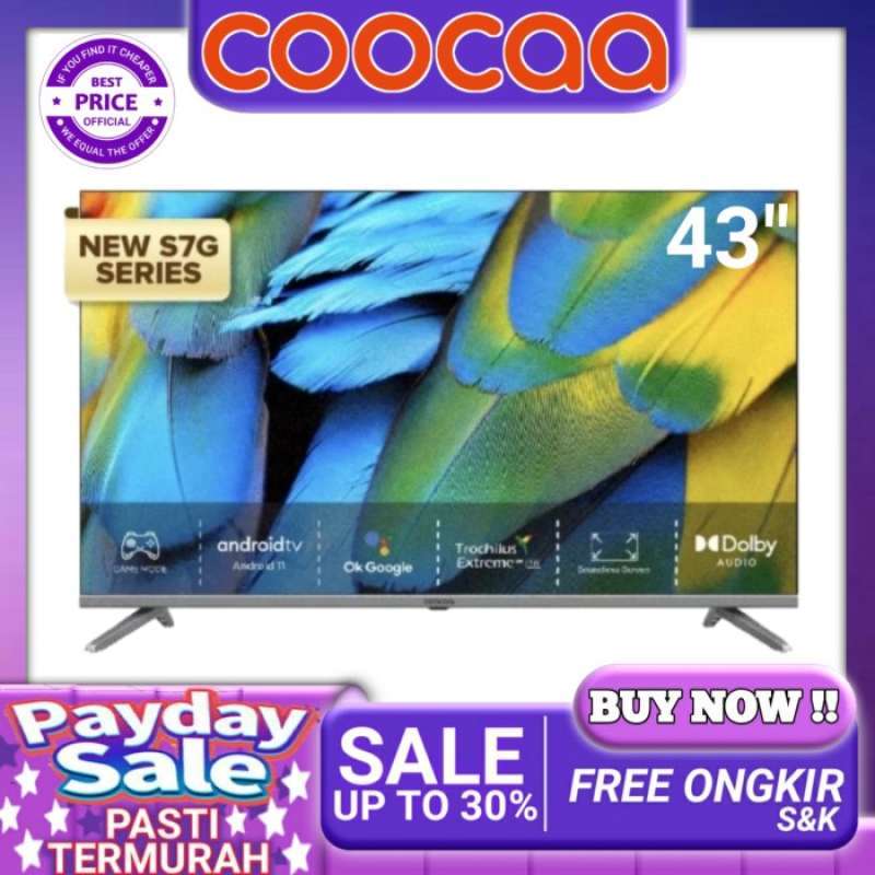 Promo Led Tv Coocaa 43 Inch 43s7g Smart Tv Digital Android 11 Voice ...