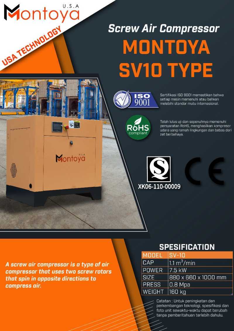 Jual Screw Compressor 10hp Kompresor Udara 10 Hp Montoya Usa Sv10 Di ...