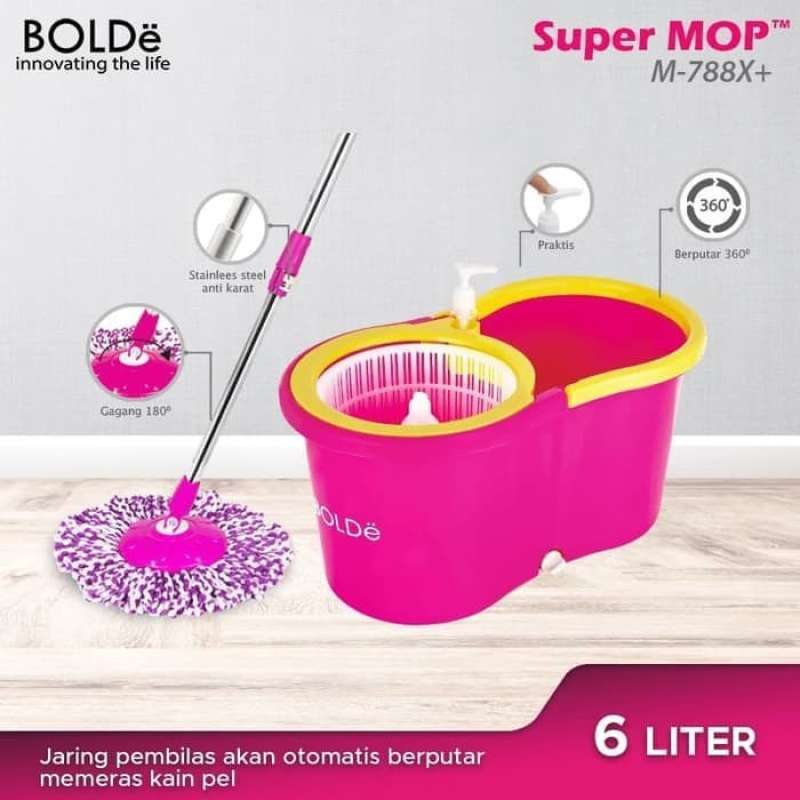 Promo Alat Pel Super Mop BOLDe M-778X+ (Botol + Lubang Drainase) Diskon ...