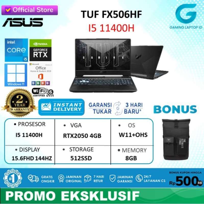 Promo Baru Asus Tuf F15 Fx506Hf I5 11400H 8Gb 512 Ssd Rtx2050 4Gb 15.6Fhd 144Hz Terlaris Diskon ...