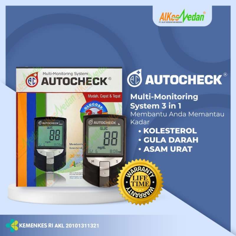Promo Autocheck 3 Fungsi Cek Gula Darah, Kolestrol Dan Asam Urat Bergaransi Diskon 33% Di Seller ...