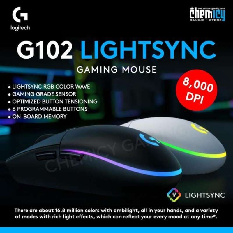Jual Logitech G102 V2 Lightsync RGB Gaming Mouse / Hitam di Seller ...