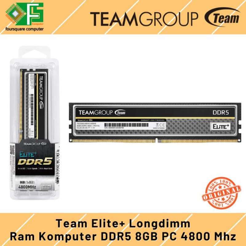 Promo Ram Team Elite+ Ddr5 8gb Single Pc 4800 Mhz Desktop Memory Diskon ...