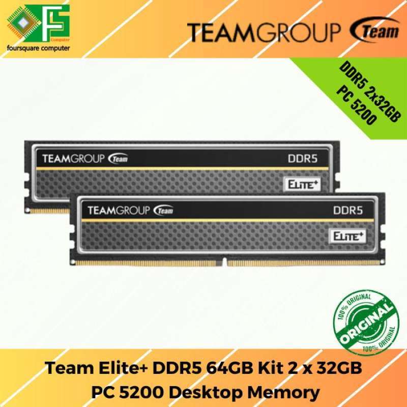 Jual Ram Team Elite Plus DDR5 64GB Kit 2x32GB PC 5200 Mhz Memory ...