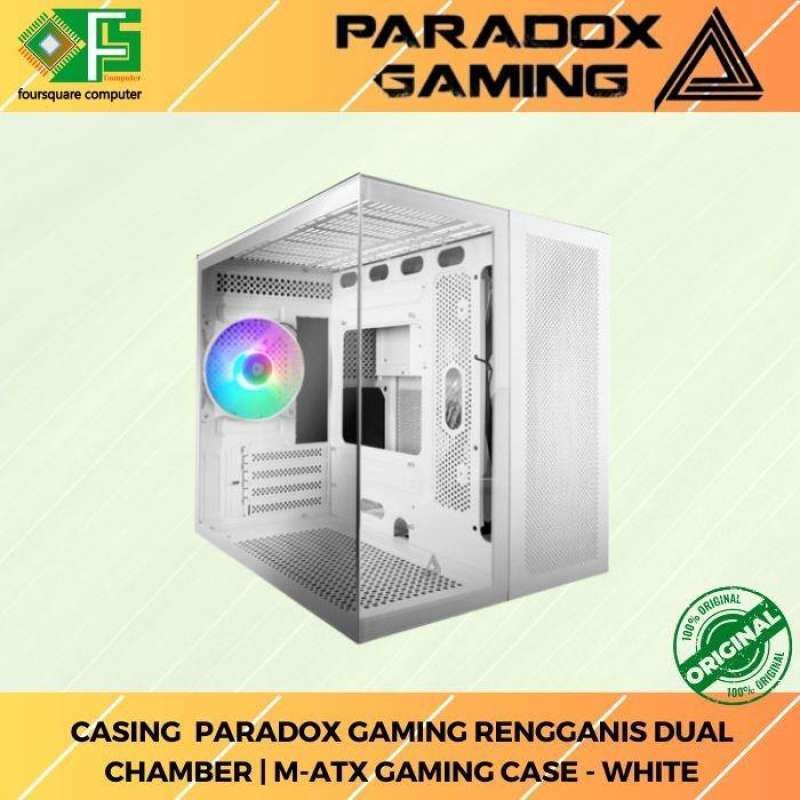 Jual PC Casing Paradox Gaming Rengganis Dual Chamber White | Casing m ...