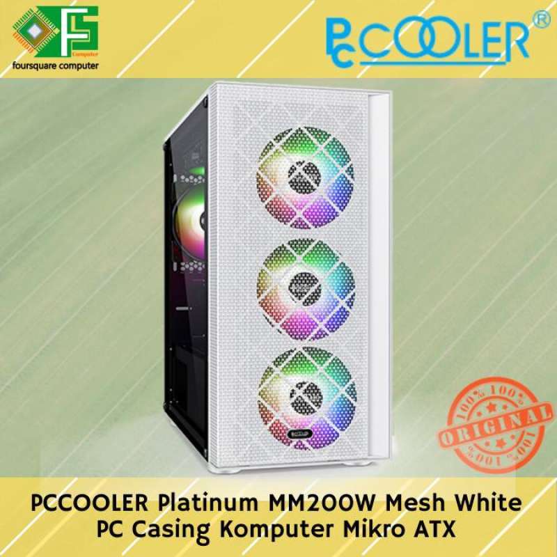 Jual PC Casing Gaming PCCOOLER Platinum MM200 MESH Putih | Casing ...