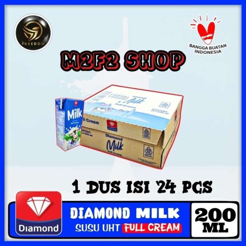 Jual Diamond Milk Susu Kotak Uht Full Cream | Plain - 200 Ml (harga ...